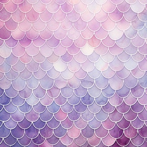 Pink & Purple Mermaid Scales Digital Paper Pack | 18 High Quality 300 ...