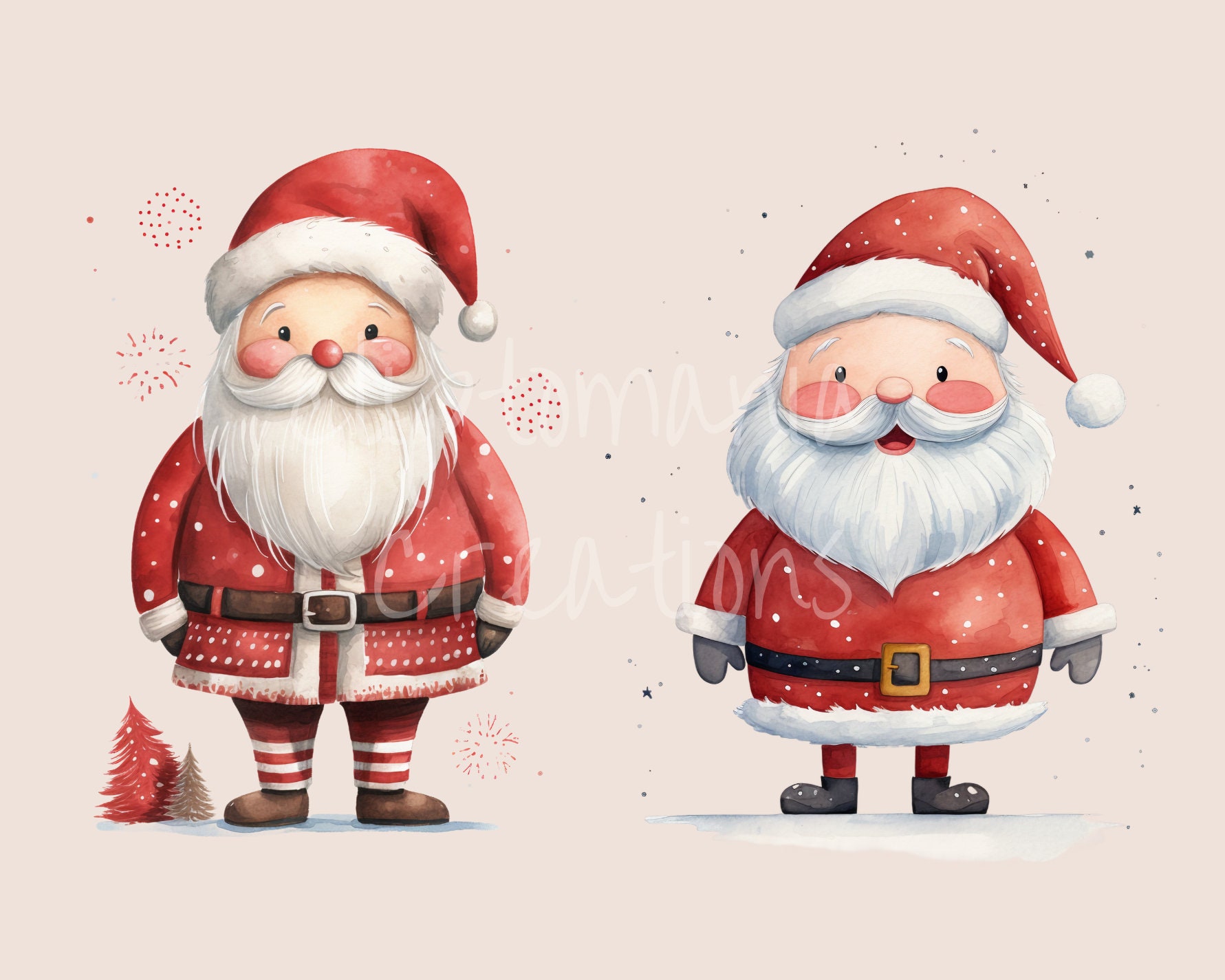 Scandi Santa Claus PNG Clipart Bundle | Festive Holiday Graphics - Etsy