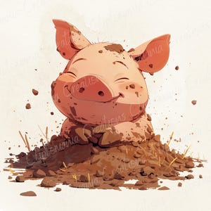 Cute and Funny Pig Clipart Bundle 20 PNG Images | Commercial Use ...