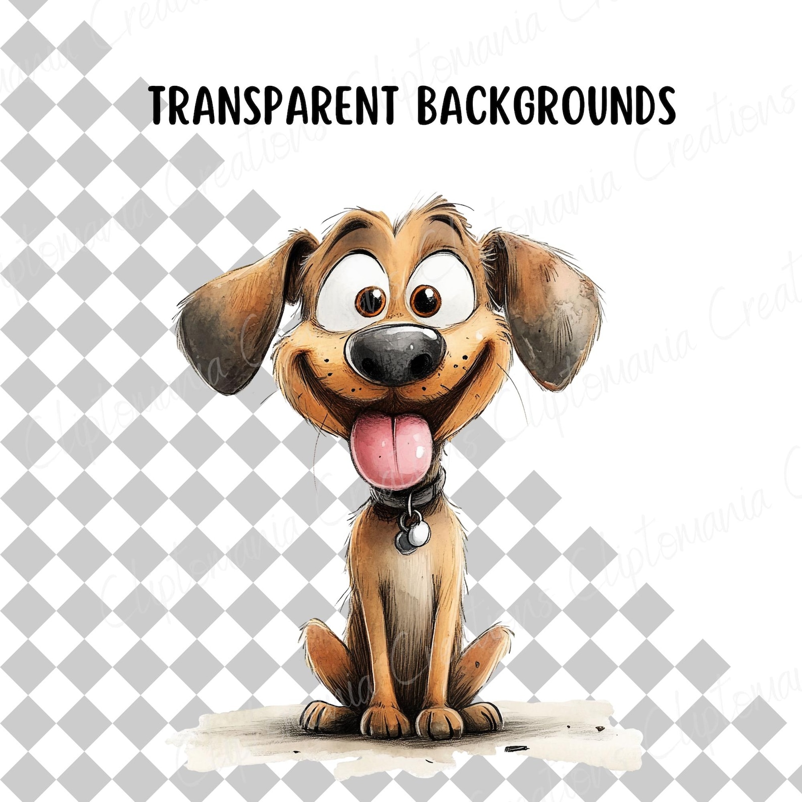 Cute and Funny Dog PNG Clipart Bundle, Watercolour Dogs, Cute Pet Dog ...