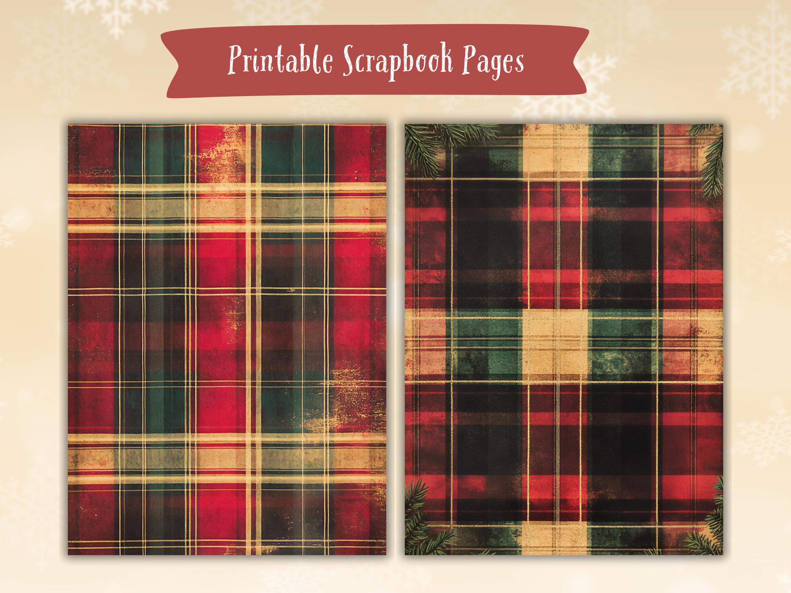 12 Vintage Christmas Tartan Digital Papers | Festive Rustic Plaid ...