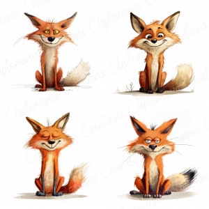 Cute and Funny Red Fox JPEG Clipart Bundle | 12 High Quality 300DPI ...