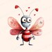 Cute Love Bug PNG Clipart Bundle | Transparent Backgrounds | Commercial ...