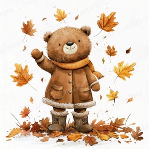 Cute Winter Bear Clipart Bundle | 14 JPEG Designs | White Backgrounds ...