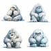 Funny & Expressive Abominable Snowman Clipart Bundle | 11 High Quality ...