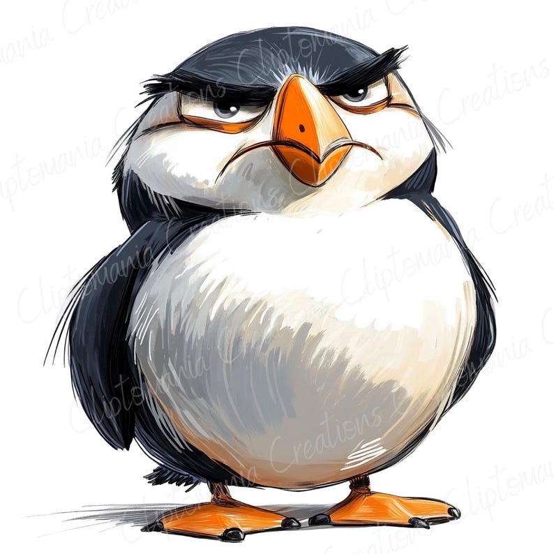 Funny Puffin Clipart Bundle 10 PNG Designs | Funny Animal PNG | Digital ...