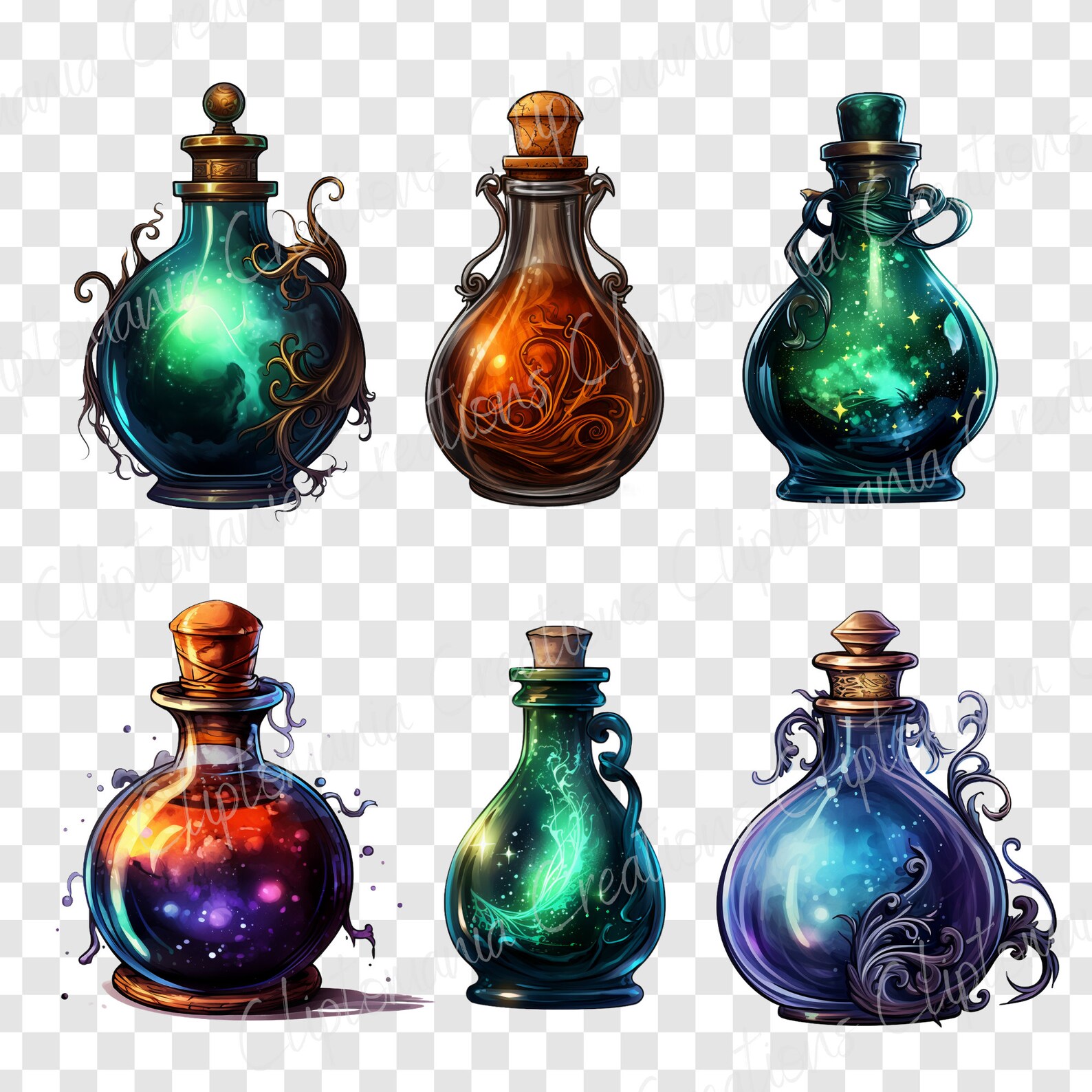 Magical Potions 15 PNG Clipart Bundle | Transparent Backgrounds ...