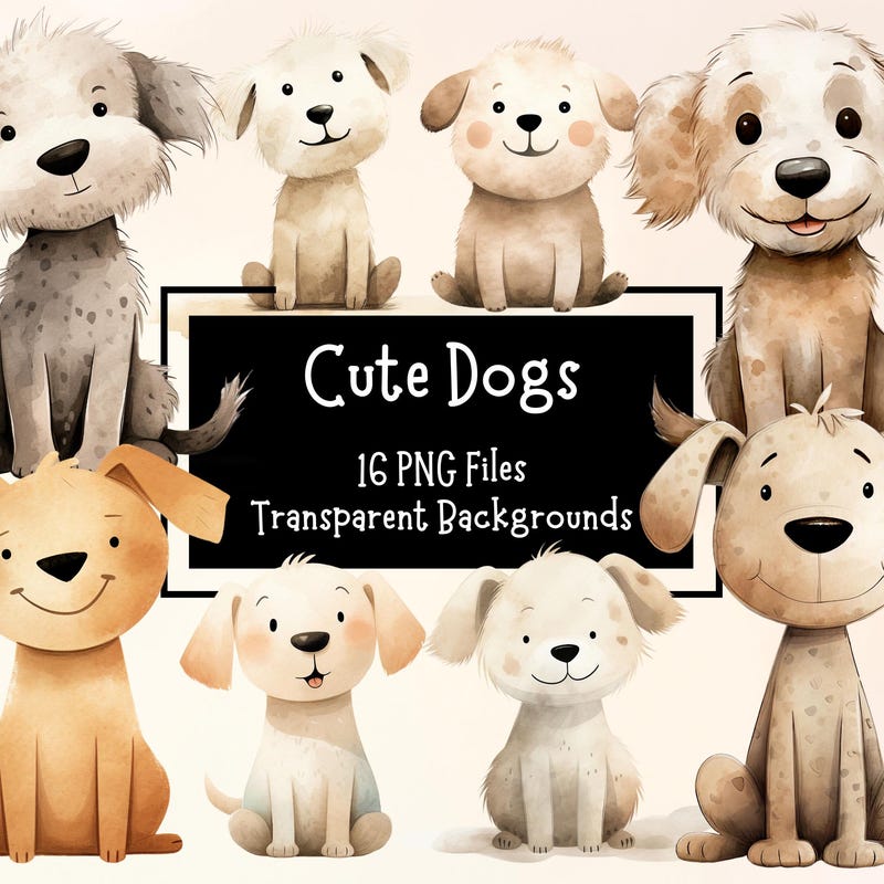 Watercolor Dog Clipart - Etsy
