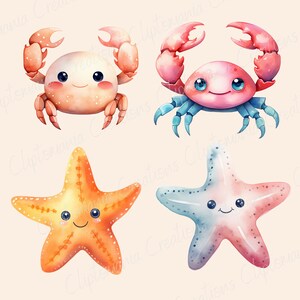 Cute Watercolour Sea Life PNG Clipart Bundle | 28x 300 DPI Files ...