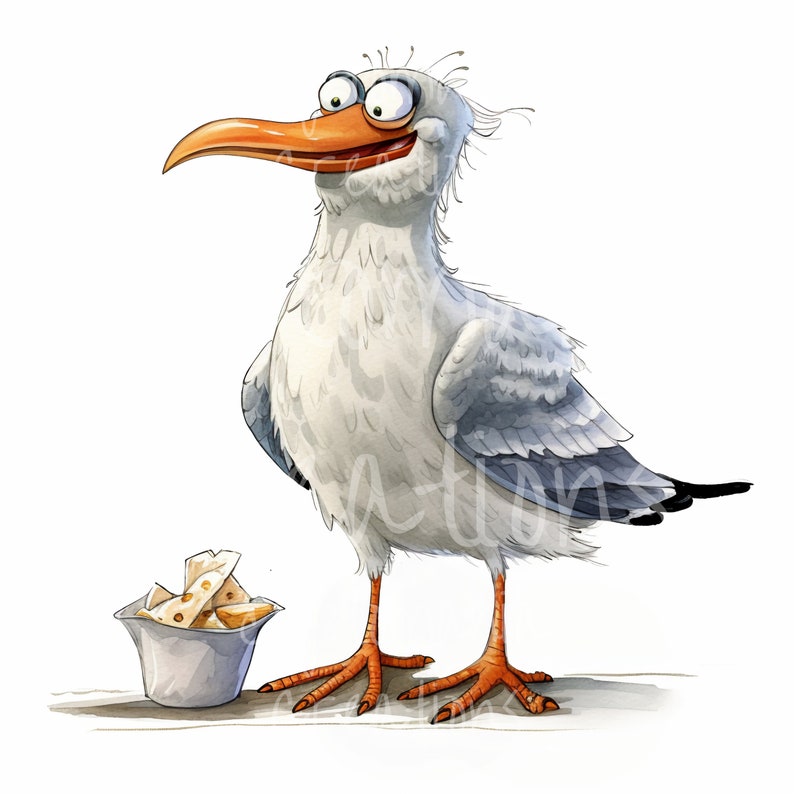 Funny Expressive Seagull Clipart Bundle 10 High Quality 300DPI Images ...