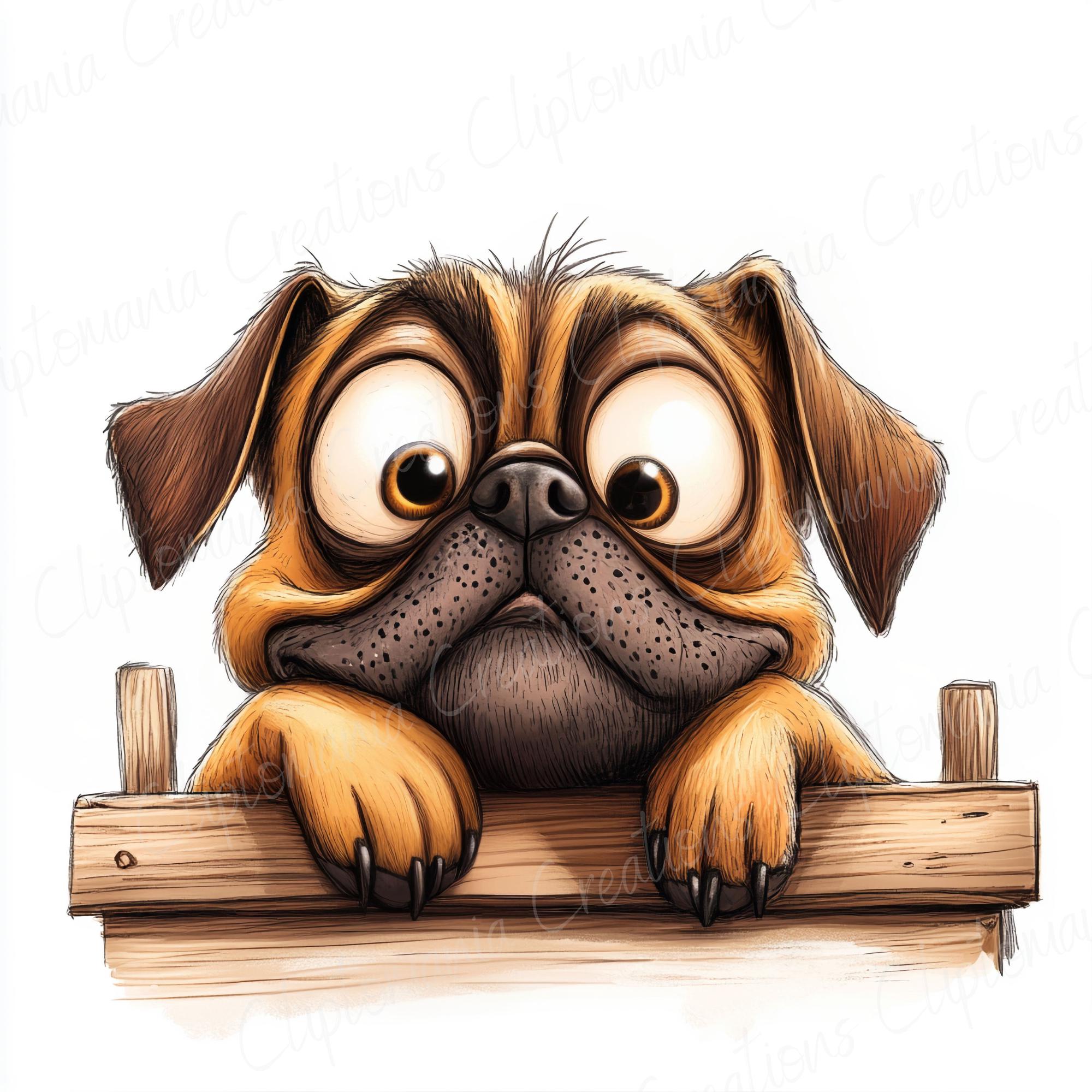 13 Cute Funny Pug Clip Art Bundle, Watercolour Clipart JPEG, Junk ...
