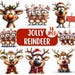 Cute & Funny Christmas Reindeer Clipart Bundle | JPEG Festive Animal ...