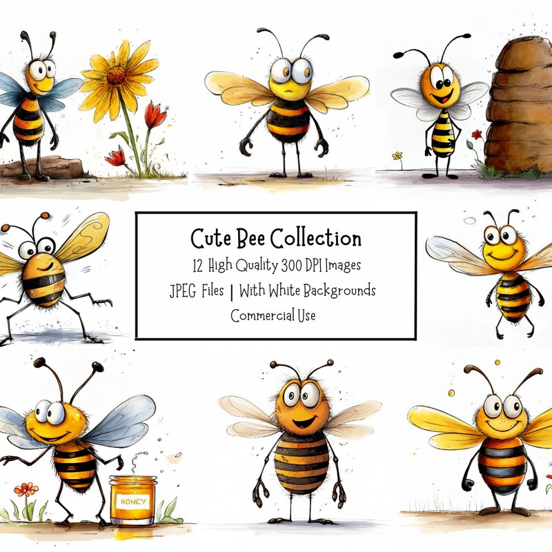Bumble Bee Clipart - Etsy
