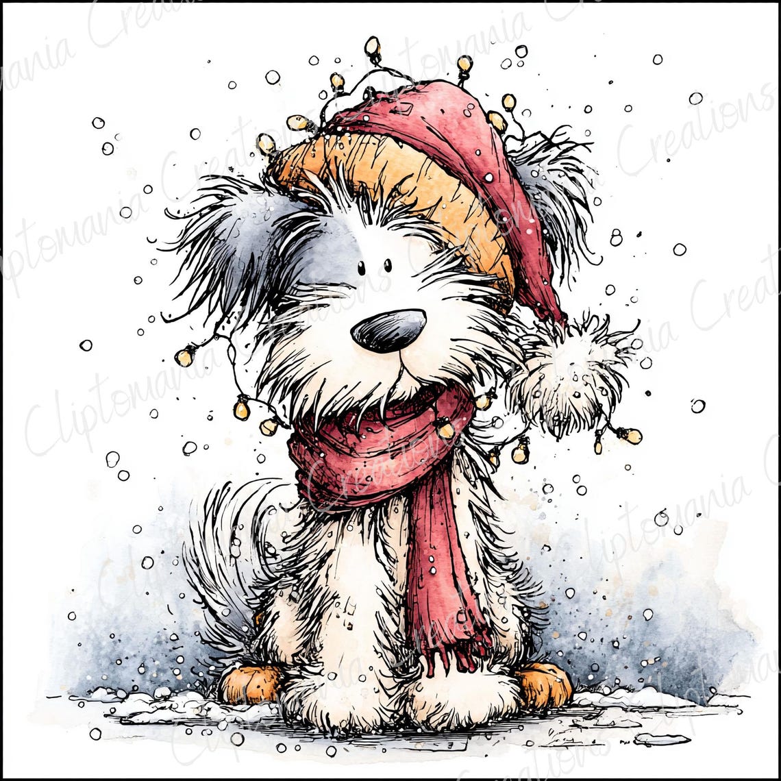 Cute Christmas Dog Clipart Bundle 14 JPEG Files | Christmas Card ...