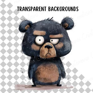 Funny Bear PNG Clipart Bundle, Quirky Bear, Funny Woodland Animal ...