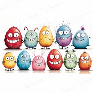 Cute and Funny Easter Monster Clipart Bundle 12 High Quality JPEG ...