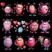 Cute Valentines Love Monsters 12 PNG | Transparent Backgrounds | Card ...