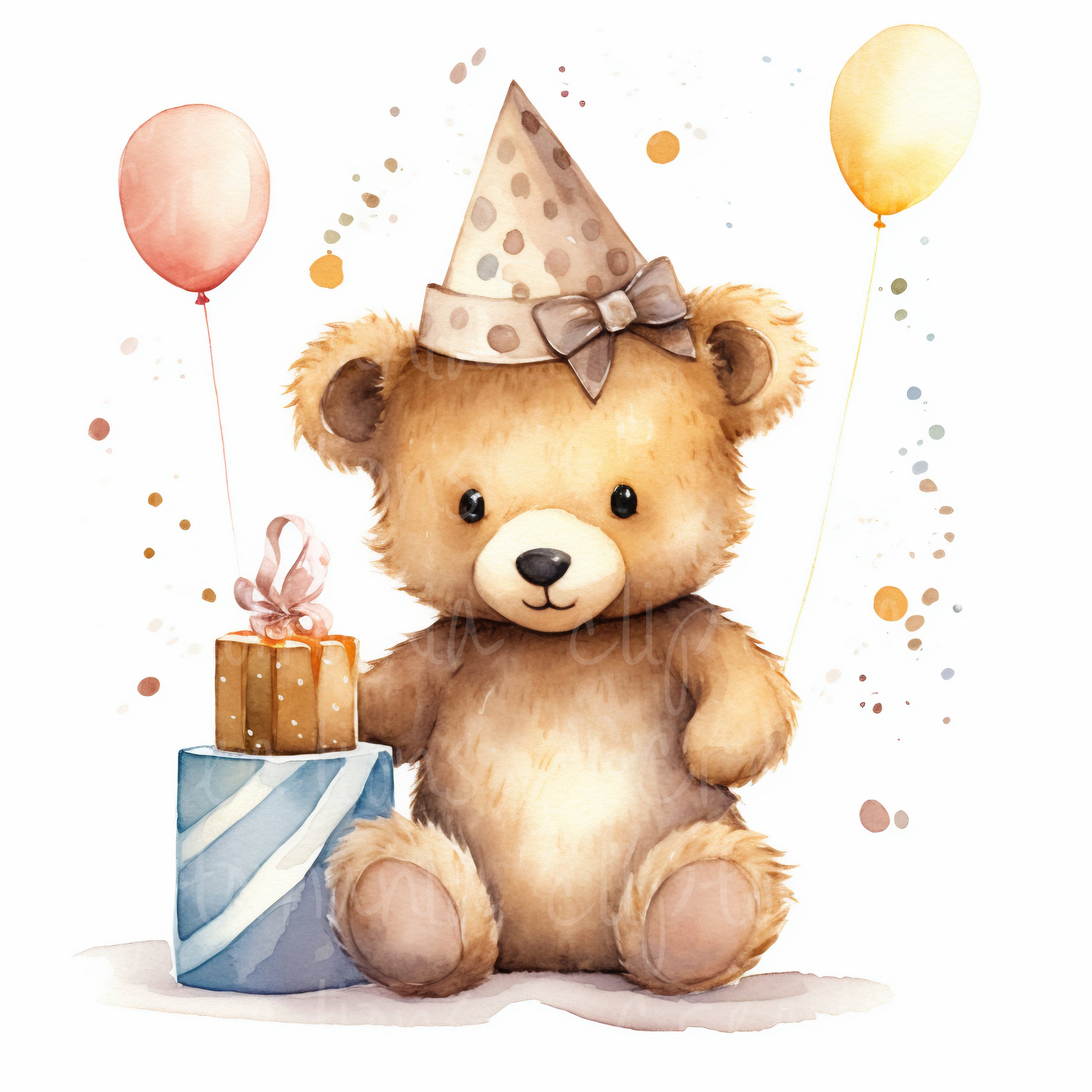 Teddy Bear Birthday Clipart Bundle 12 High Quality - Etsy