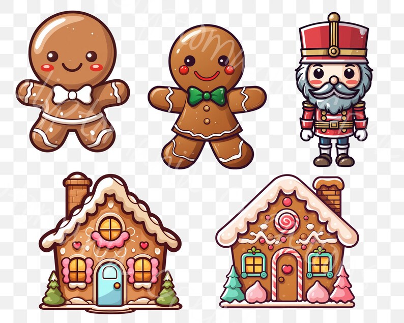 Cute Kawaii Christmas Clipart Bundle 21 High Quality PNG Designs With ...