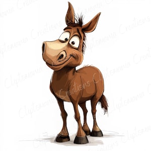 Funny Donkey Clipart Bundle 12 Jpeg's | Funny Farm Animal Clipart ...