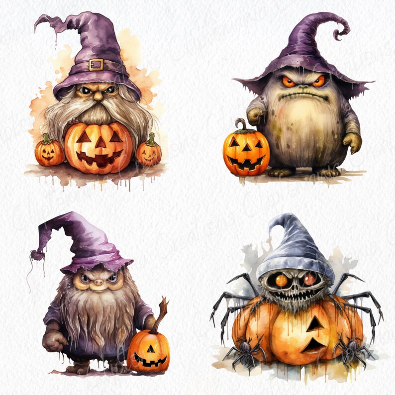 21 Creepy Halloween Characters PNG Clipart Bundle | Transparent ...
