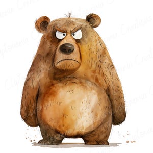 Funny Bear PNG Clipart Bundle, Quirky Bear, Funny Woodland Animal ...