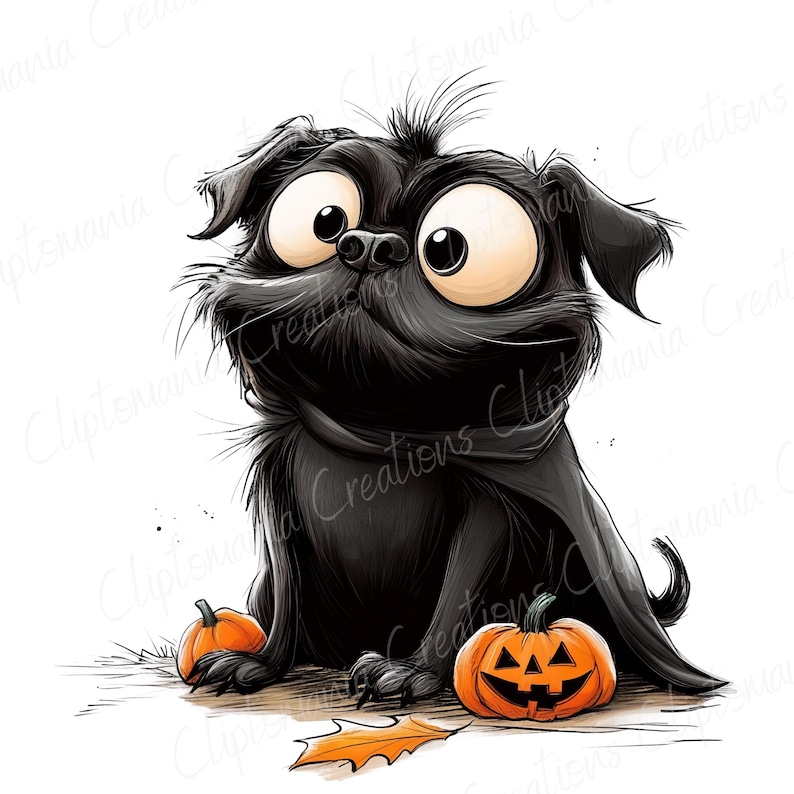 Funny Halloween Dog PNG Clipart Bundle, Quirky Dog Halloween Graphics ...