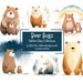 Cute Fathers Day Bear Hugs Clipart Bundle 12 JPEG Files, White ...