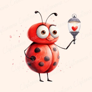 Cute Love Bug PNG Clipart Bundle | Transparent Backgrounds | Commercial ...
