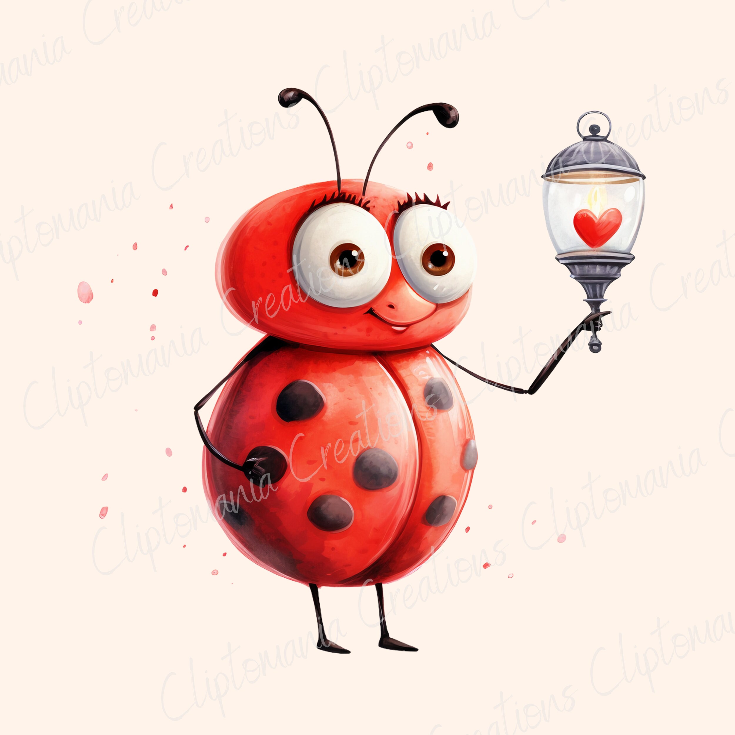 Cute Love Bug PNG Clipart Bundle | Transparent Backgrounds | Commercial ...