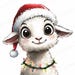 Cute Christmas Lamb Faces 8 JPEG Clipart Bundle | White Backgrounds ...