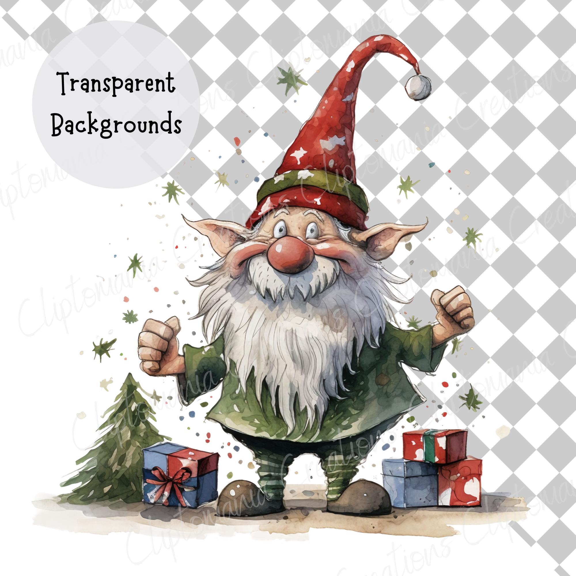Quirky Christmas Gnome PNG Clipart Bundle | Transparent Backgrounds ...