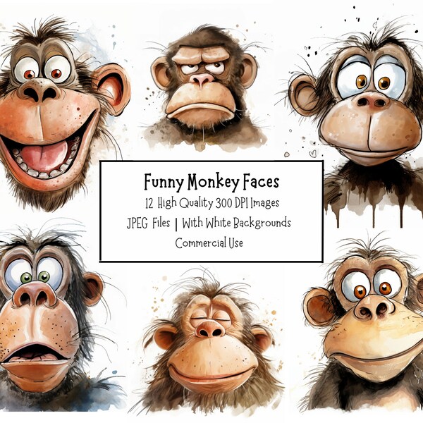 Monkey Clipart - Etsy