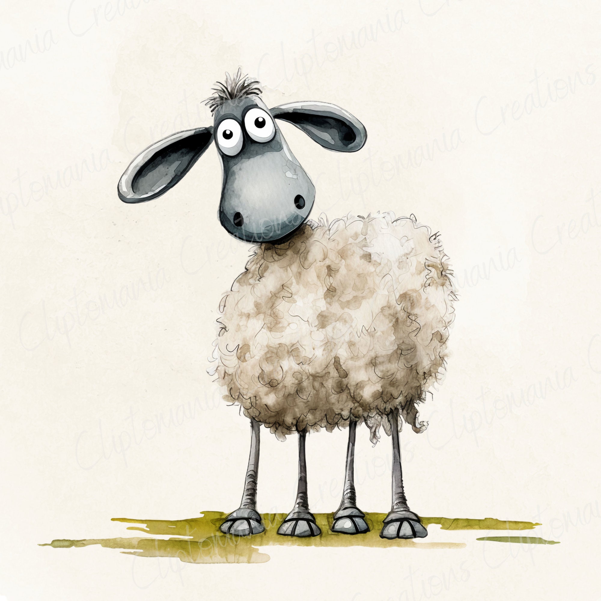 Funny Sheep 12 PNG Clipart Bundle, Junk Journal, Funny Farm Animal ...