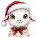 Cute Christmas Lamb Faces 8 JPEG Clipart Bundle | White Backgrounds ...