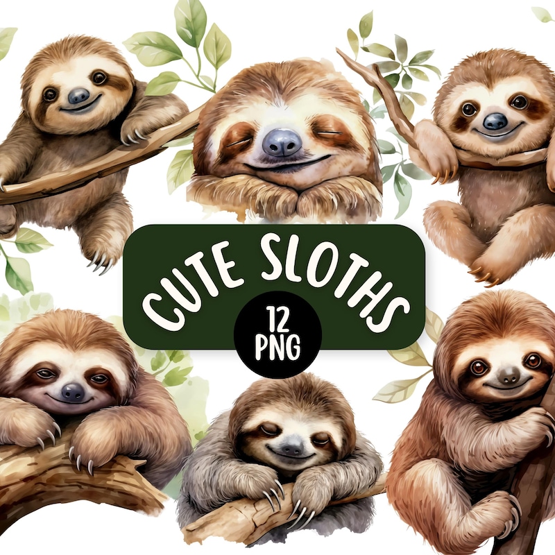 Adorable Sloth Png - Etsy