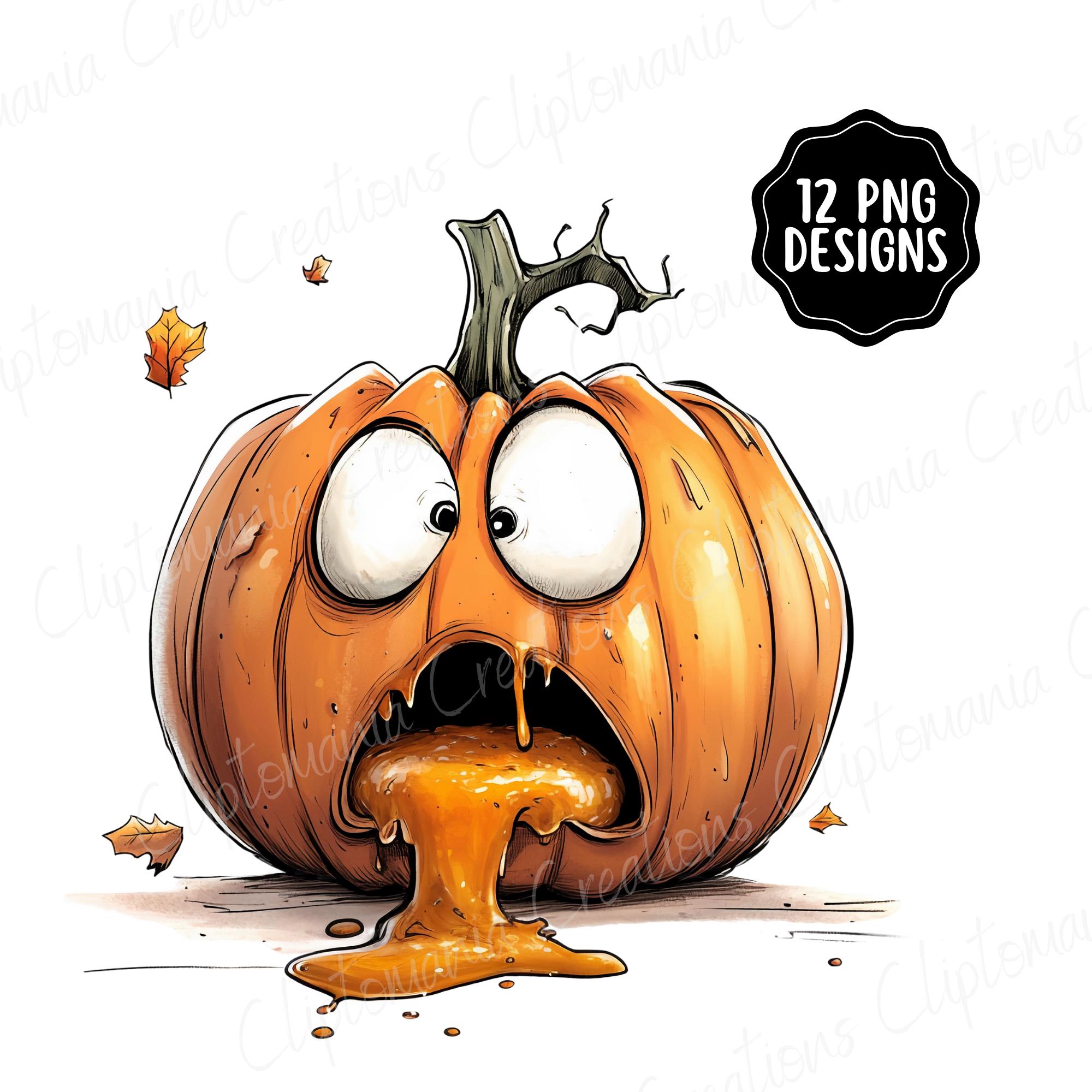 Funny Halloween Pumpkin PNG Clipart Bundle Transparent Backgrounds ...