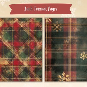 12 Vintage Christmas Tartan Digital Papers | Festive Rustic Plaid ...
