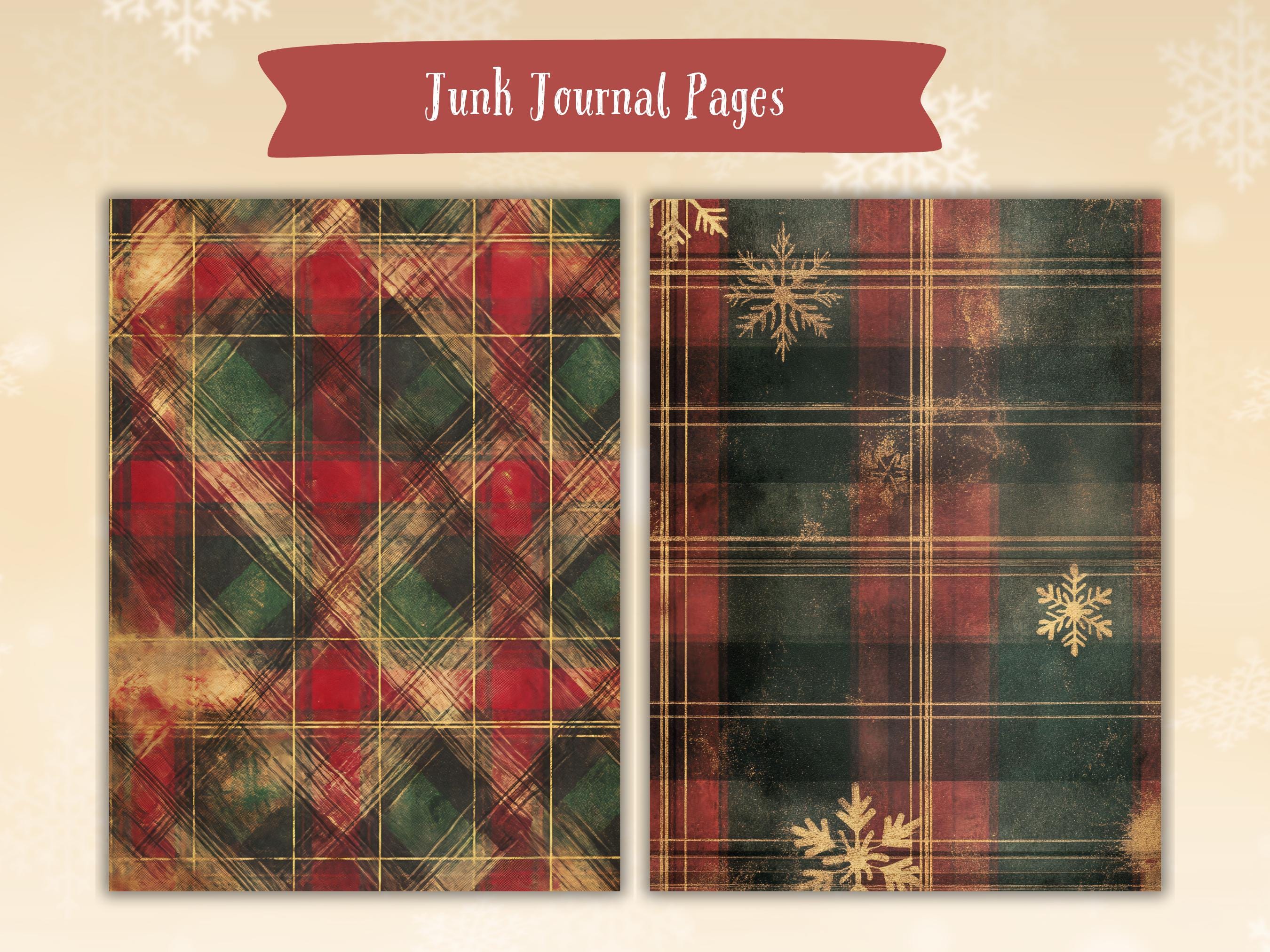 12 Vintage Christmas Tartan Digital Papers | Festive Rustic Plaid ...