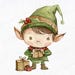Cute Christmas Elves 12 PNG Clipart Bundle | Printable Watercolour ...