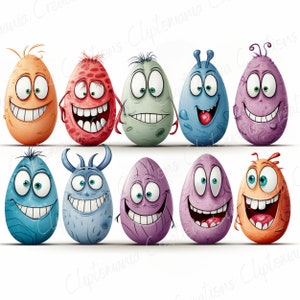 Cute and Funny Easter Monster Clipart Bundle 12 High Quality JPEG ...