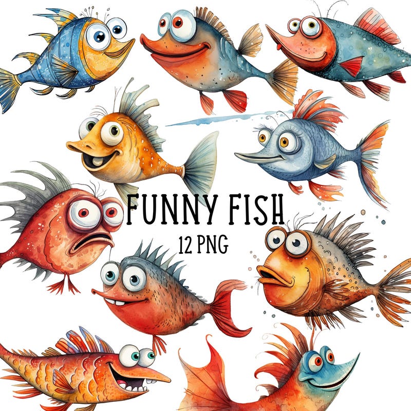 Silly Fish Clip Art - Etsy UK