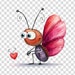 Cute Love Bug PNG Clipart Bundle | Transparent Backgrounds | Commercial ...