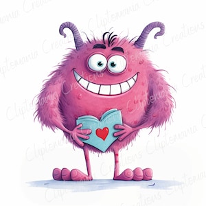 Cute Valentines Monsters Clipart Bundle 12 High Quality JPEG Files With ...