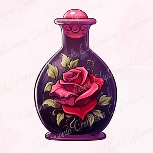 Love Potions & Roses Clipart Bundle 12 PNG Files With Transparent ...