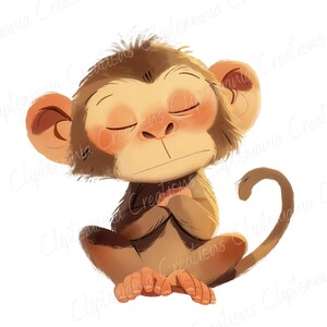 Cute Monkey Clipart Bundle 10 PNG, Transparent Backgrounds, Safari ...