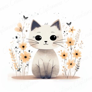 Cute Pastel Cats JPEG Clipart Bundle | 16 High Quality 300DPI Images ...