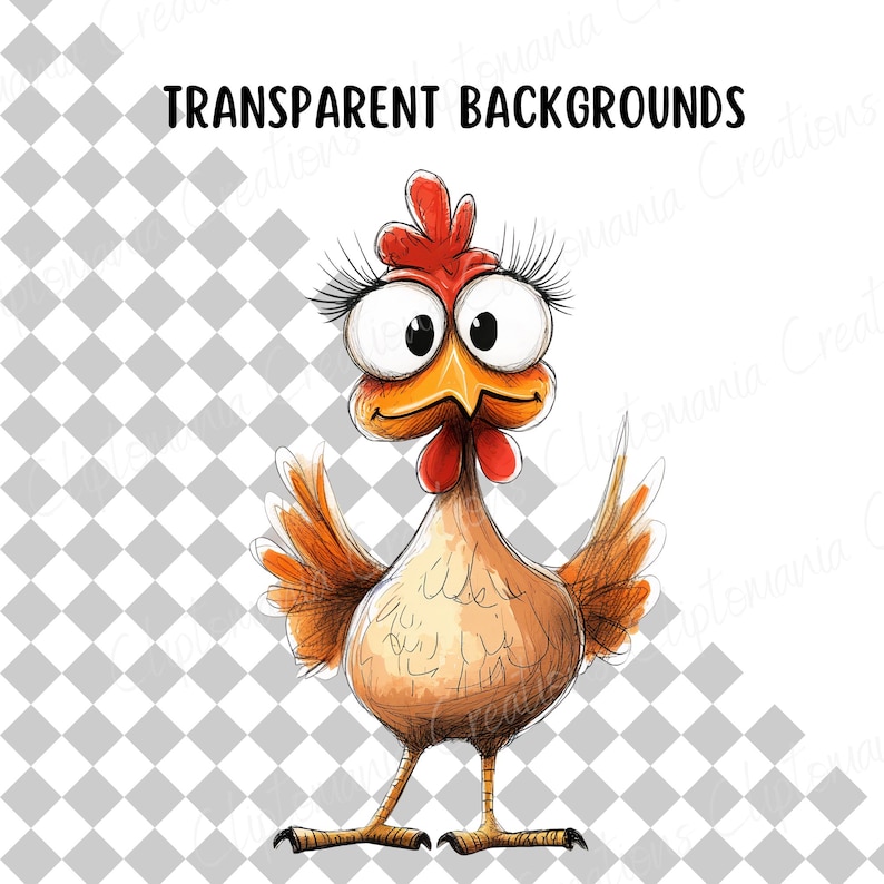 Funny Chicken PNG Clipart Bundle, Funny Farm Animal Clipart, Funny Bird ...