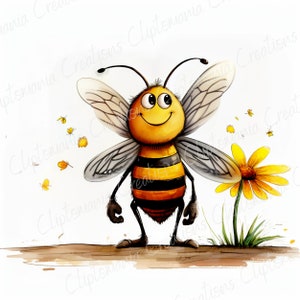Cute and Funny Bumble Bee Clipart Bundle 12 High Quality 300DPI Images ...