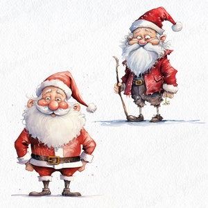 15 Funny and Cute Santa PNG Clipart Bundle | Transparent Backgrounds ...
